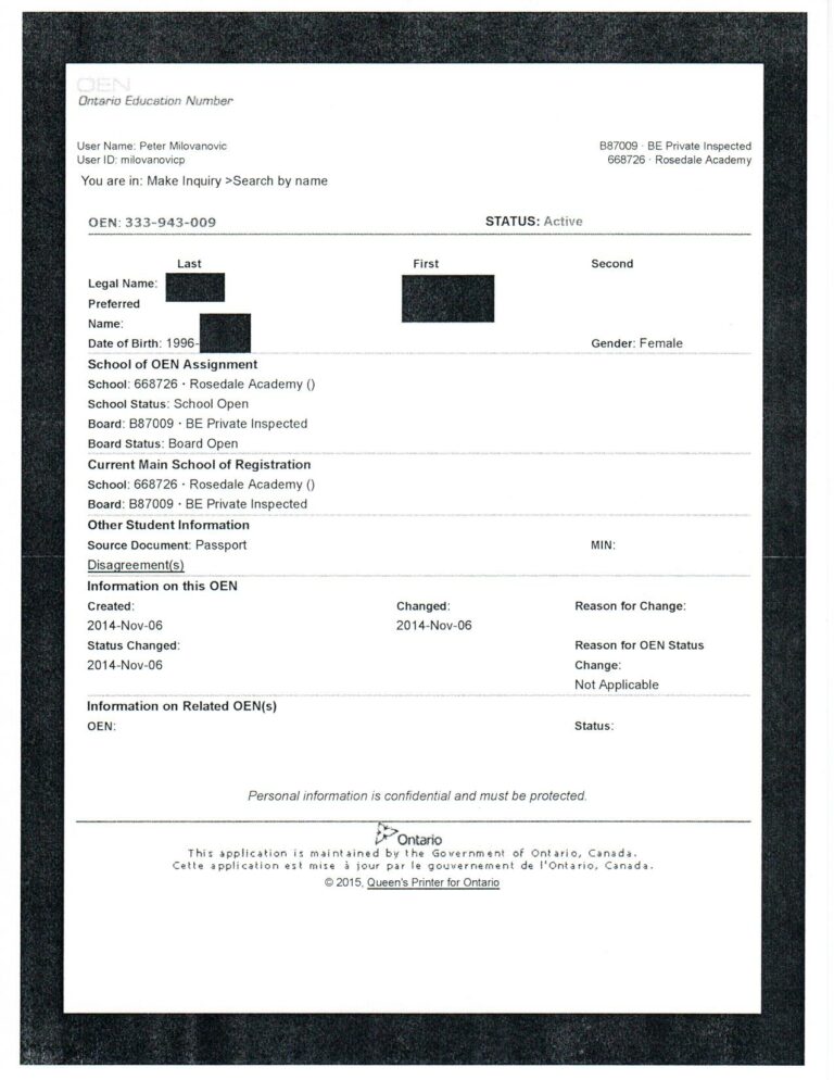 Ontario Secondary School Diploma (OSSD) - Rosedale