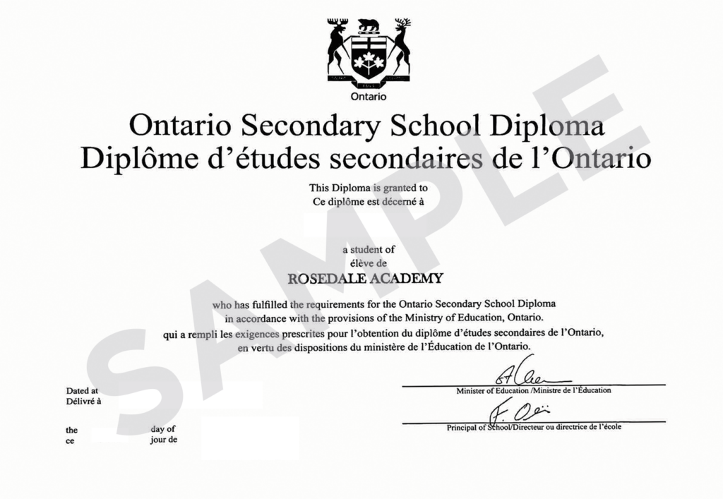Ontario Secondary School Diploma (OSSD) - Rosedale